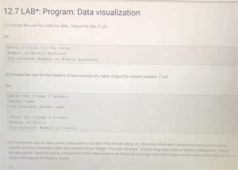 Solved 127 Lab Program Data Visualization 1 Prompt The