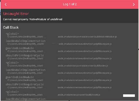 Expo Skd 51 Cannot Read Property Nativemodule Of Undefined Stack