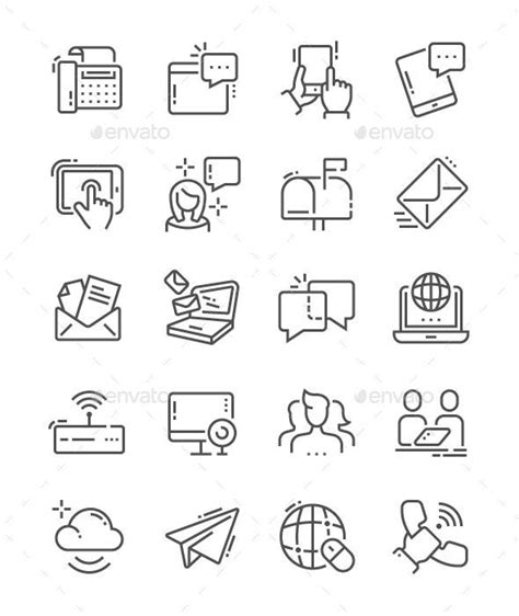 Communication Line Icons Webdesignicon Line Icon Web Design Icon Web Design Quotes