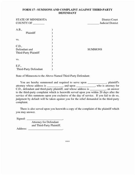 Court Complaint Template