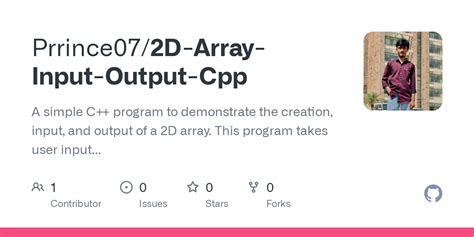 Github Prrince072d Array Input Output Cpp A Simple C Program To Github Prrince072d Array Input Output Cpp A Simple C Program To