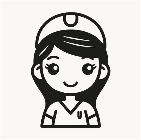 귀여운 간호사 만화 일러스트레이션 프리미엄 Ai 생성 벡터