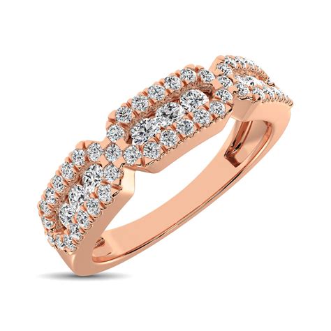 14k Rose Gold 12 Cttw Diamond Stackable Band Rays Jewelry