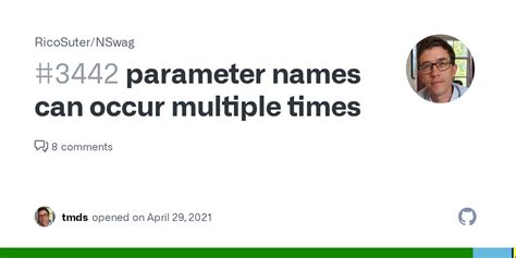 Parameter Names Can Occur Multiple Times · Issue 3442 · Ricosuternswag · Github