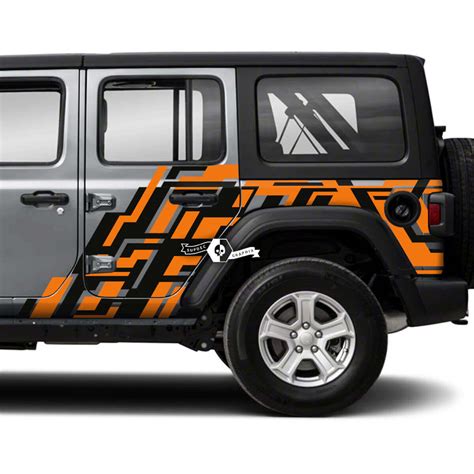 Splash Geometry Side Door Vinyl Stickers For Jeep Wrangler