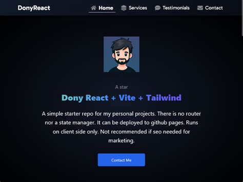 Simple React Starter Page Donisdev