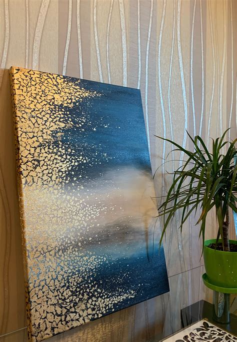 Оччень красивая интерьерная картина с поталью | Fall canvas painting ...