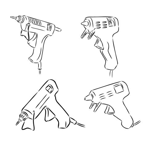 Glue Gun Vector Sketch 36438864 Vector Art At Vecteezy