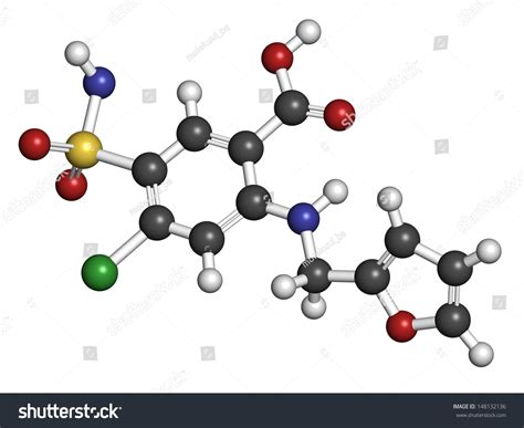 Furosemide Diuretic Drug Chemical Structure Medically Stock