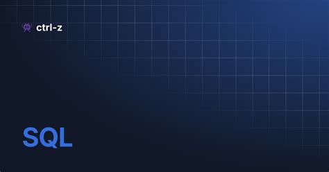 Sql Ctrl Z