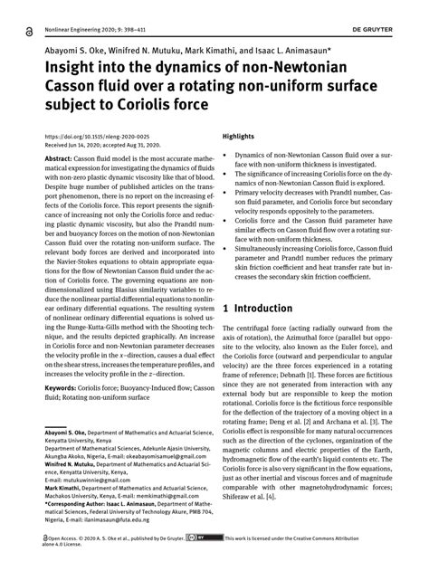 Pdf Insight Into The Dynamics Of Non Newtonian Casson Fluid Over A