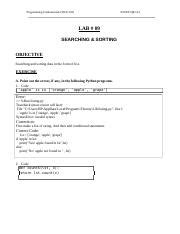 9 Docx Programming Fundamentals SWE 102 SSUET QR 114 LAB 09