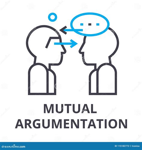 Mutual Argumentation Thin Line Icon Sign Symbol Illustation Linear Concept Vector Stock