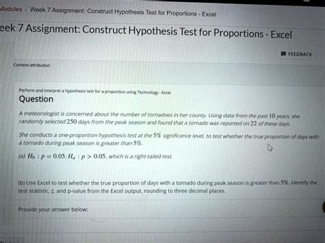 Solved Modules Week Assignment Construct Hypothesis Test For
