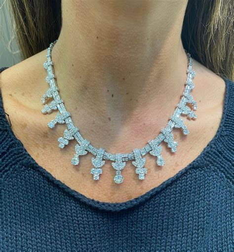 Art Deco Diamond Necklace For Sale At 1stdibs