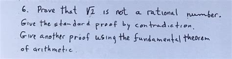 Solved Prove That Squareroot Is Not A Rational Number Chegg