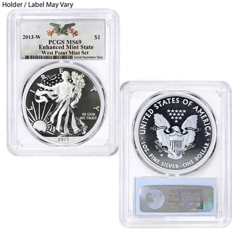 2013 W 1 Oz Enhanced Silver American Eagle Ngc Pcgs Ms Sp 69