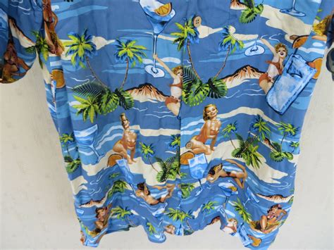 Junction West Mens Hawaiian Bikini Pin Up Girls Ss … Gem