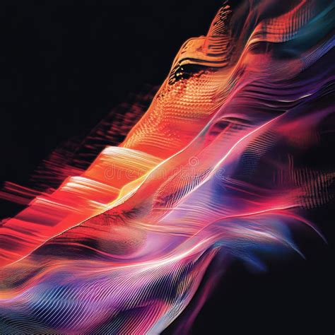 Abstract Colorful Light Waves On Black Background Creating A Dynamic And Vibrant Visual Effect