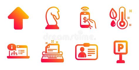 Documentation Typewriter And Lift Icons Set Consolidation Push Cart