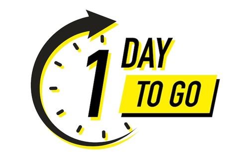 Premium Vector 1 Day To Go Timer Vector Symbol Black Color