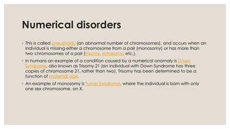 Ppt Chromosomal Disorders Powerpoint Presentation Free Download Id 1888803