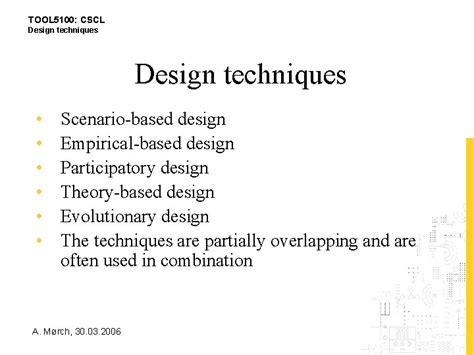 Tool 5100 Cscl Design Techniques Design Techniques Anders