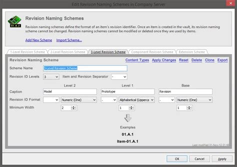 Edit Revision Naming Schemes Altium Designer 181 And 180 Technical