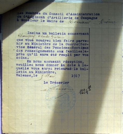 Romans Sur Isère Charles Victor Champey Mort Pour La France Le 5 Février 1917