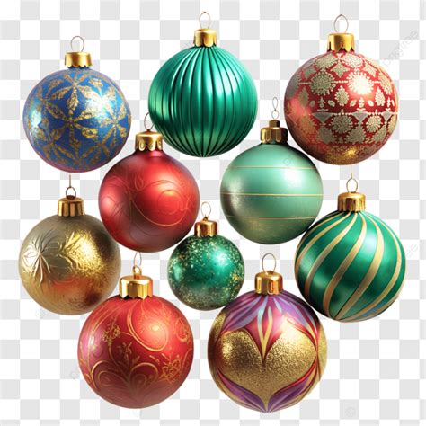 디자인을 위한 크리스마스 장식 클립아트 10개의 축제 장식 크리스마스 장식 컬렉션 크리스마스 값싼 물건 그림 명절 장식 클립 아트 Png 일러스트 및 이미지 에 대한