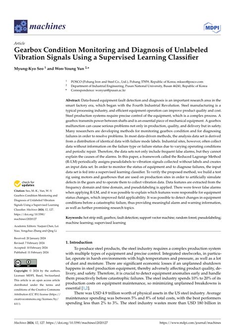 Pdf Gearbox Condition Monitoring And Diagnosis Of Unlabeled Vibration Signals Using A