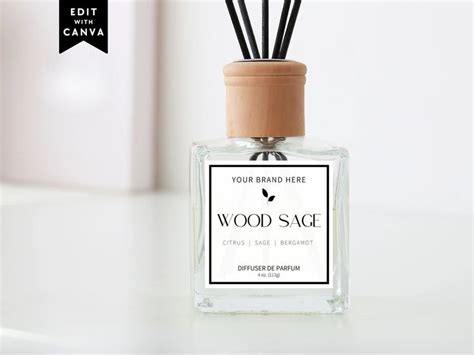 Reed Diffuser Label Template Editable Product Label Template Diy Diffuser Oil Or Room Spray