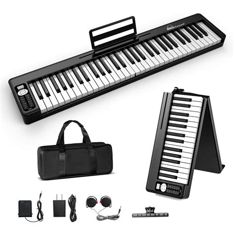 Cossain Piano Keyboard 61 Keys Folding Digital Piano With Bluetooth [rechargeable Touch