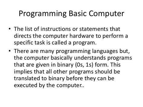 Programming Basic Computer