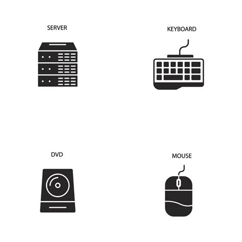 Computer Components Icons Set Computer Components Pack Symbol Vector