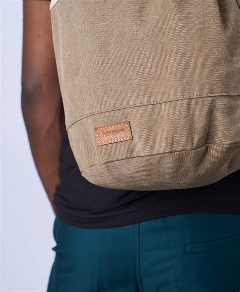 Brown Drawstring Rucksack Khaki Hingees