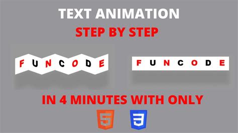 Text Animation Funcode Pure Html Css In 4 Minutes Youtube