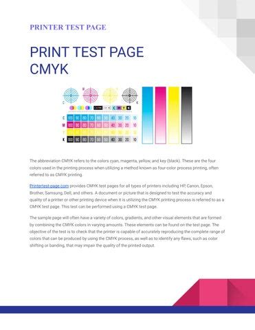 Print Printer Test Page Printer Testing Off