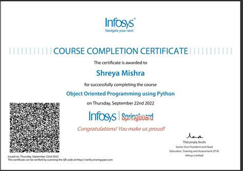 Shreya Mishra On Linkedin I Had Successfully Passed In The Object Oriented Programming Using