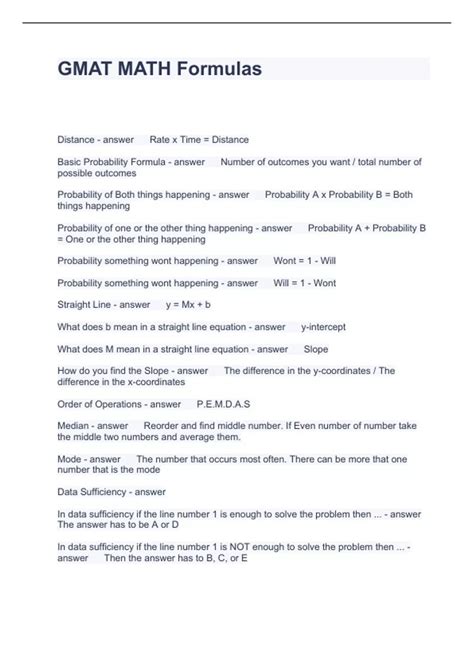 Gmat Math Formulas Questions And Answers 2023 2024 Gmat Stuvia Us