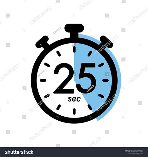Twenty Five Seconds Stopwatch Icon Timer Stock Vector Royalty Free 2282966029 Shutterstock