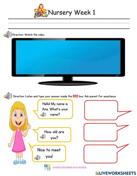 Nursery Summative Assessment Week 1 Interactive Worksheet Live Worksheets