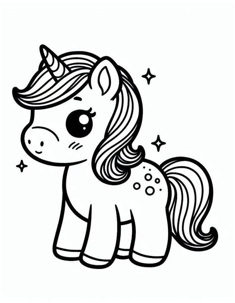 Desenhos De Um Unicórnio Bebê Fofo Para Colorir E Imprimir Coloririnfo