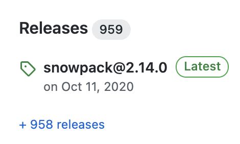Bug Ci Github Snowpackjs Snowpack Page Shows Latest Release As V Issue
