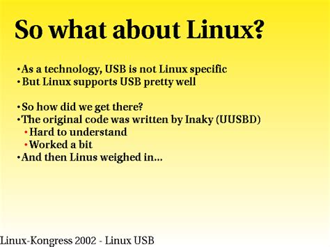 Linux Kongress 2002 Linux Usb So What About Linux