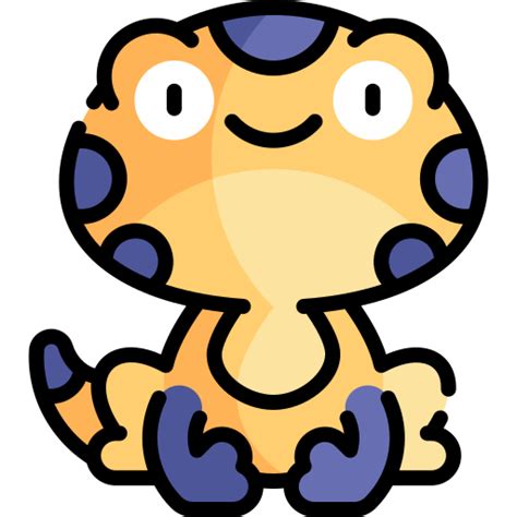 Salamander Kawaii Lineal Color Icon