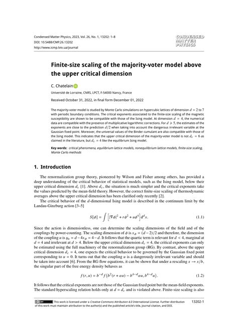 Pdf Finite Size Scaling Of The Majority Voter Model Above The Upper Critical Dimension
