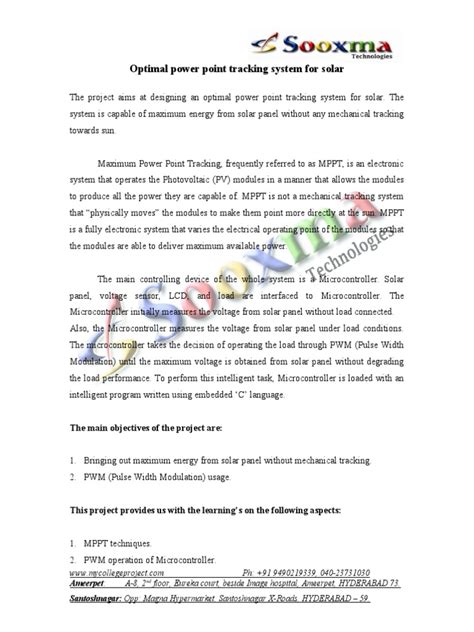 Pdf Sem 287 Optimal Power Point Tracking System For Solar Dokumentips