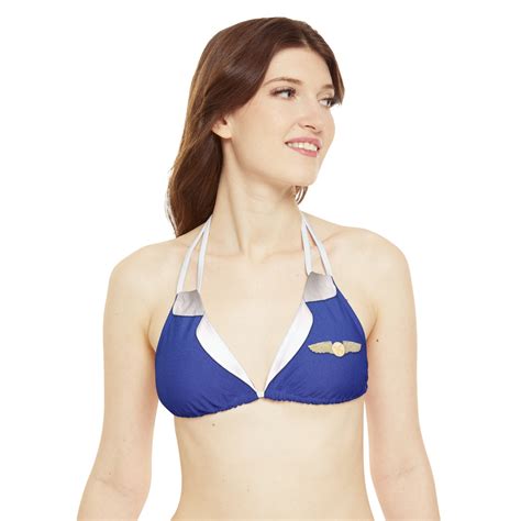 Flight Stewardess Hostess Attendant Cabin Crew Strappy Bikini Set For Pilots Flight Attendants