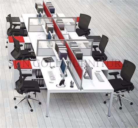 Mesa De Estación De Trabajo Modular Moderna 6 Divisores De Oficina